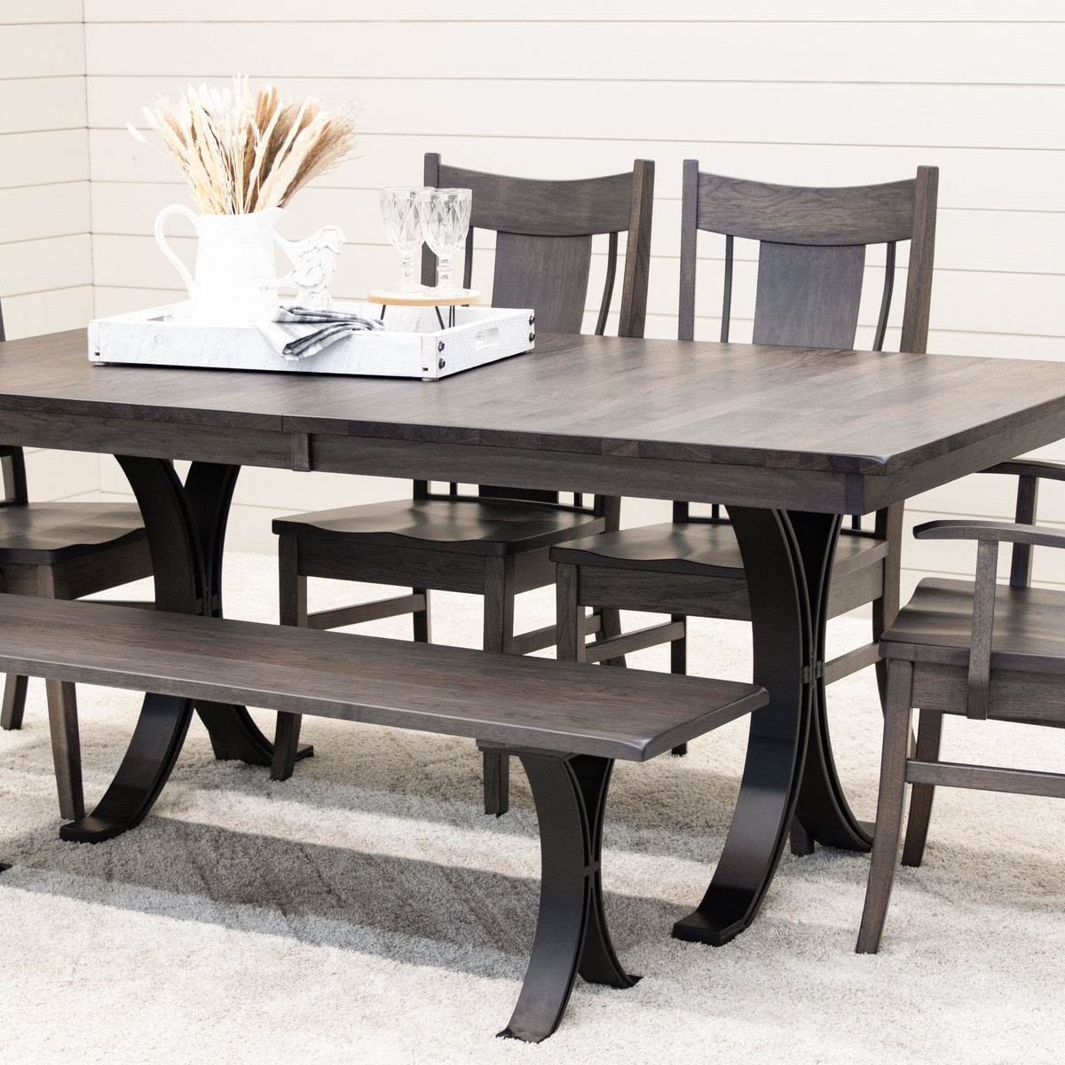 Eclipse Metal Base Dining Table Set – Upstate Amish Furniture