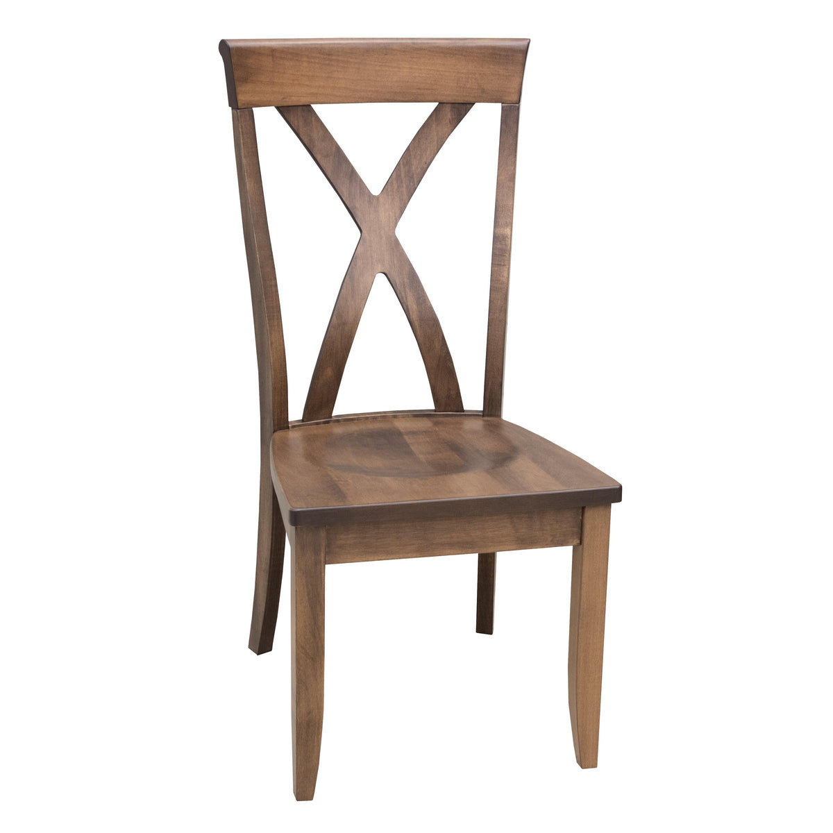 Brooke X Back Solid Maple Wood Side Dining Chair in Cocoa Light – Upstate Amish Furniture