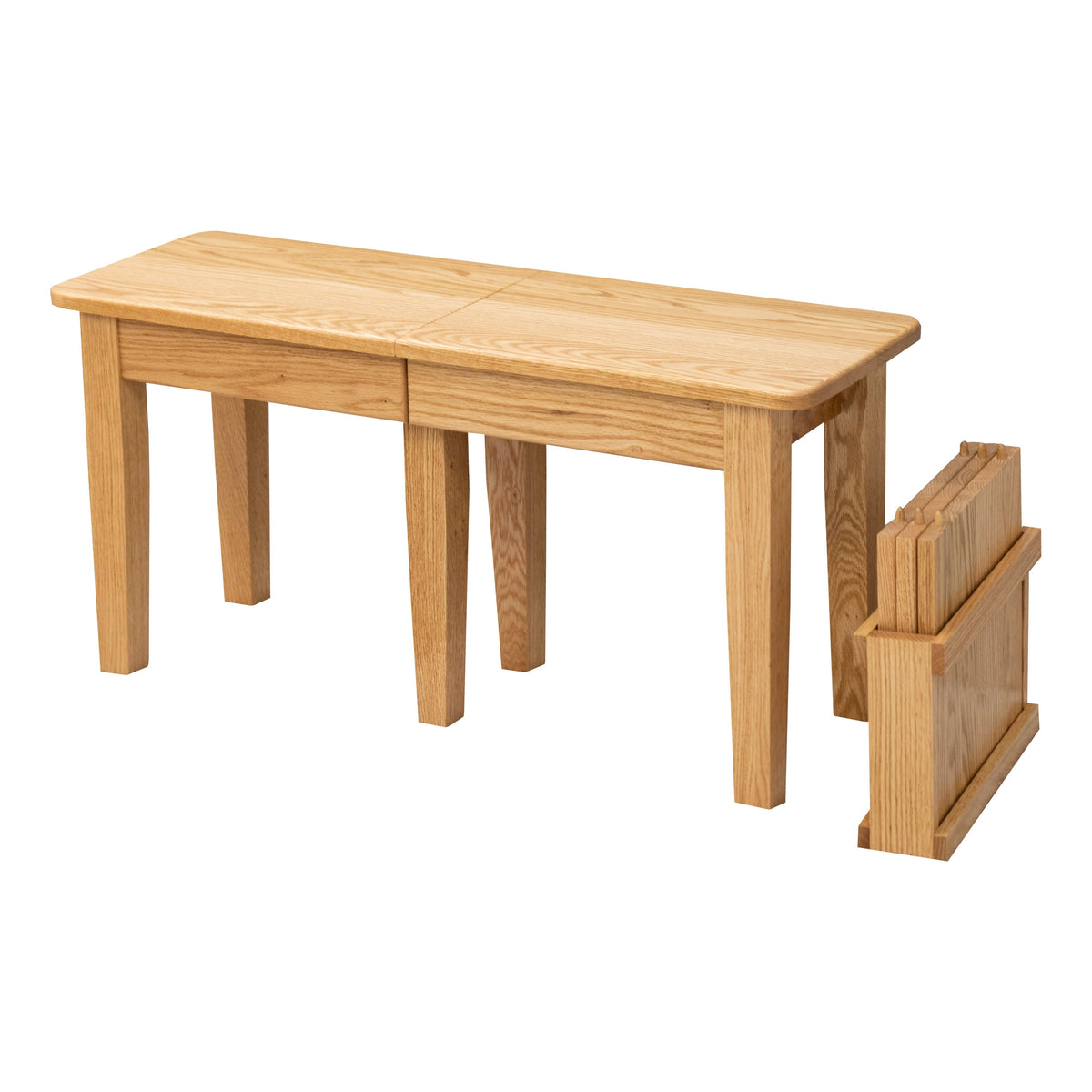 Shaker Solid Oak Wood Expandable Bench – Upstate Amish Furniture