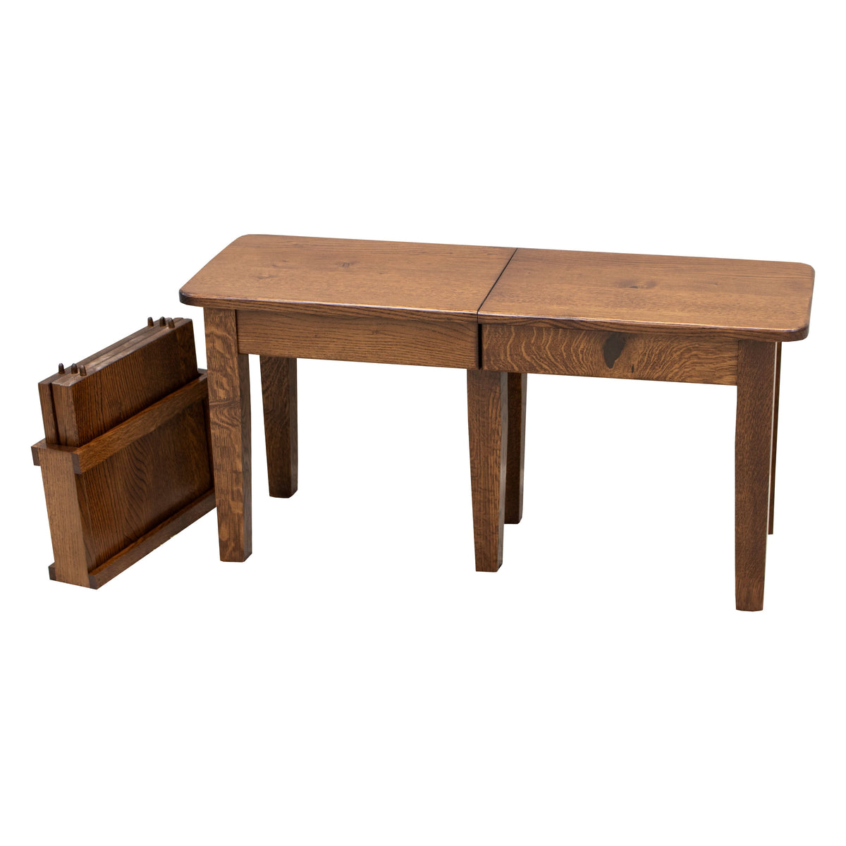 Shaker Solid Quarter Sawn White Oak Wood Expandable Bench – Upstate ...