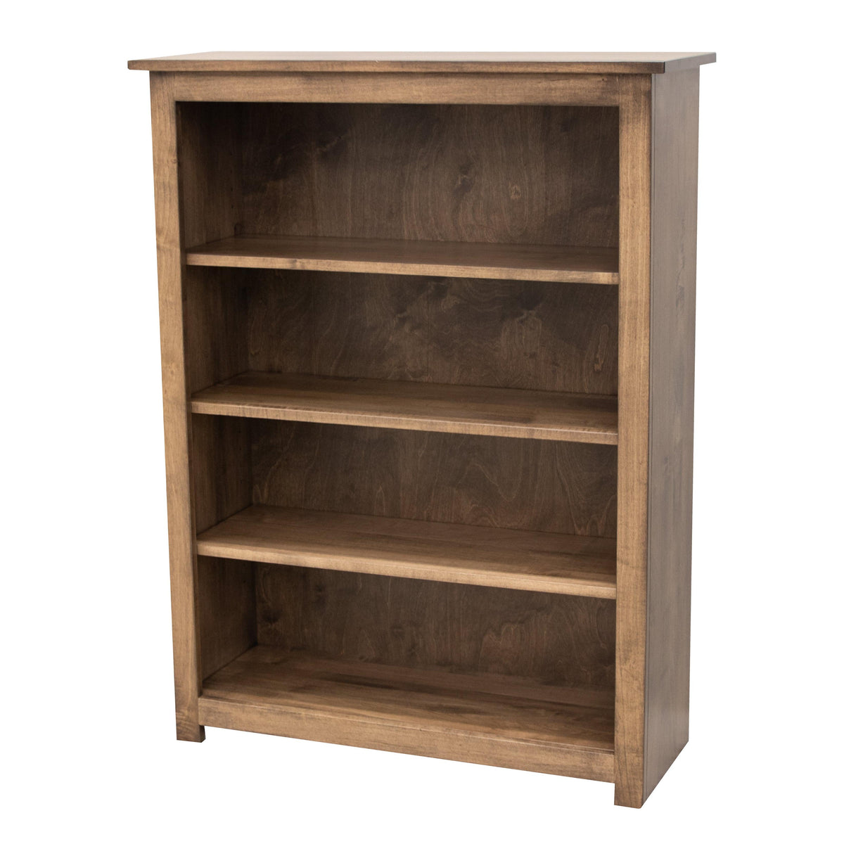Straight Shaker Solid Maple Wood 48" Bookcase in Cocoa Light – Upstate ...