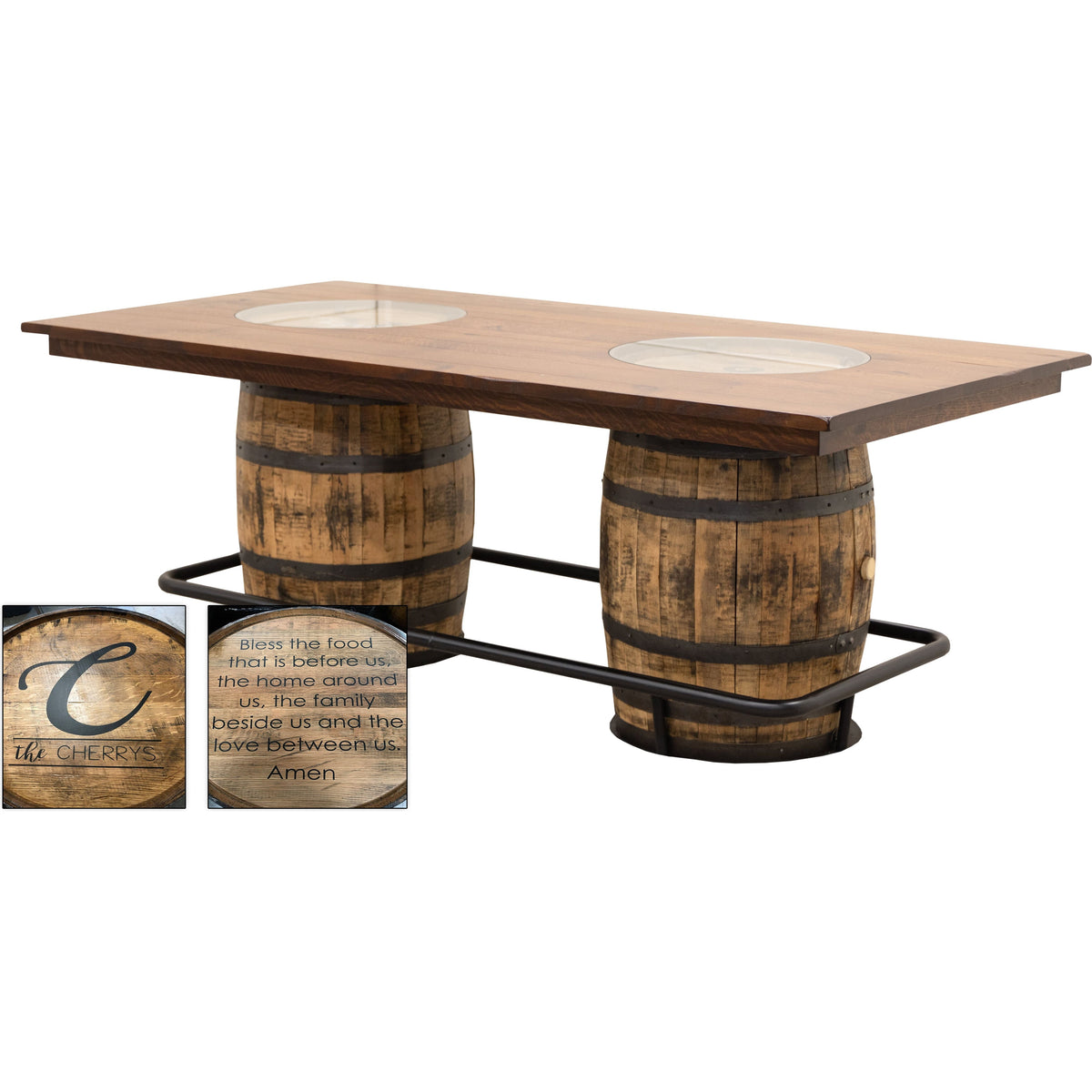 Whiskey Personalized Double Barrel Pub Table – Upstate Amish Furniture
