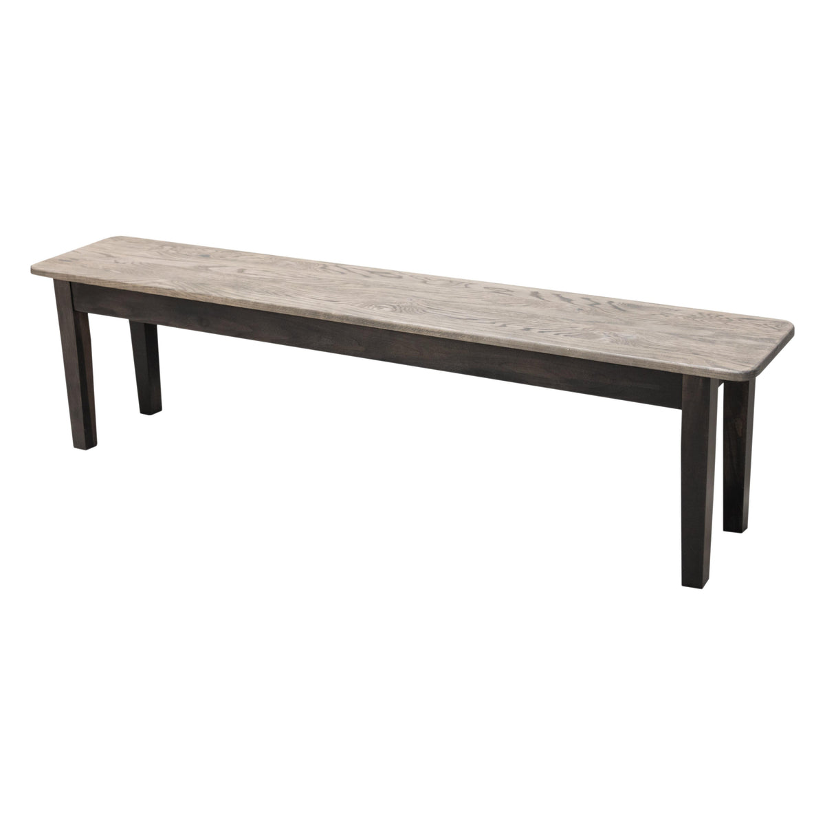 Heavy Shaker Leg Black Solid Oak Wood Top Dining Bench – Upstate Amish ...