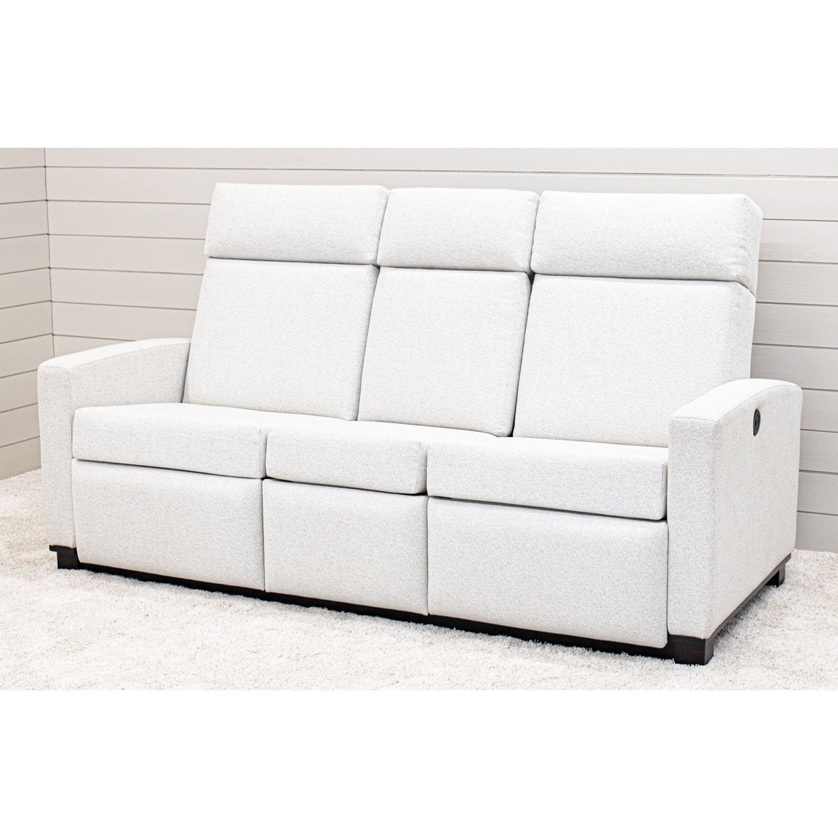 Modern Shaker White Upholstered Reclining Sofa – Upstate Amish Furniture
