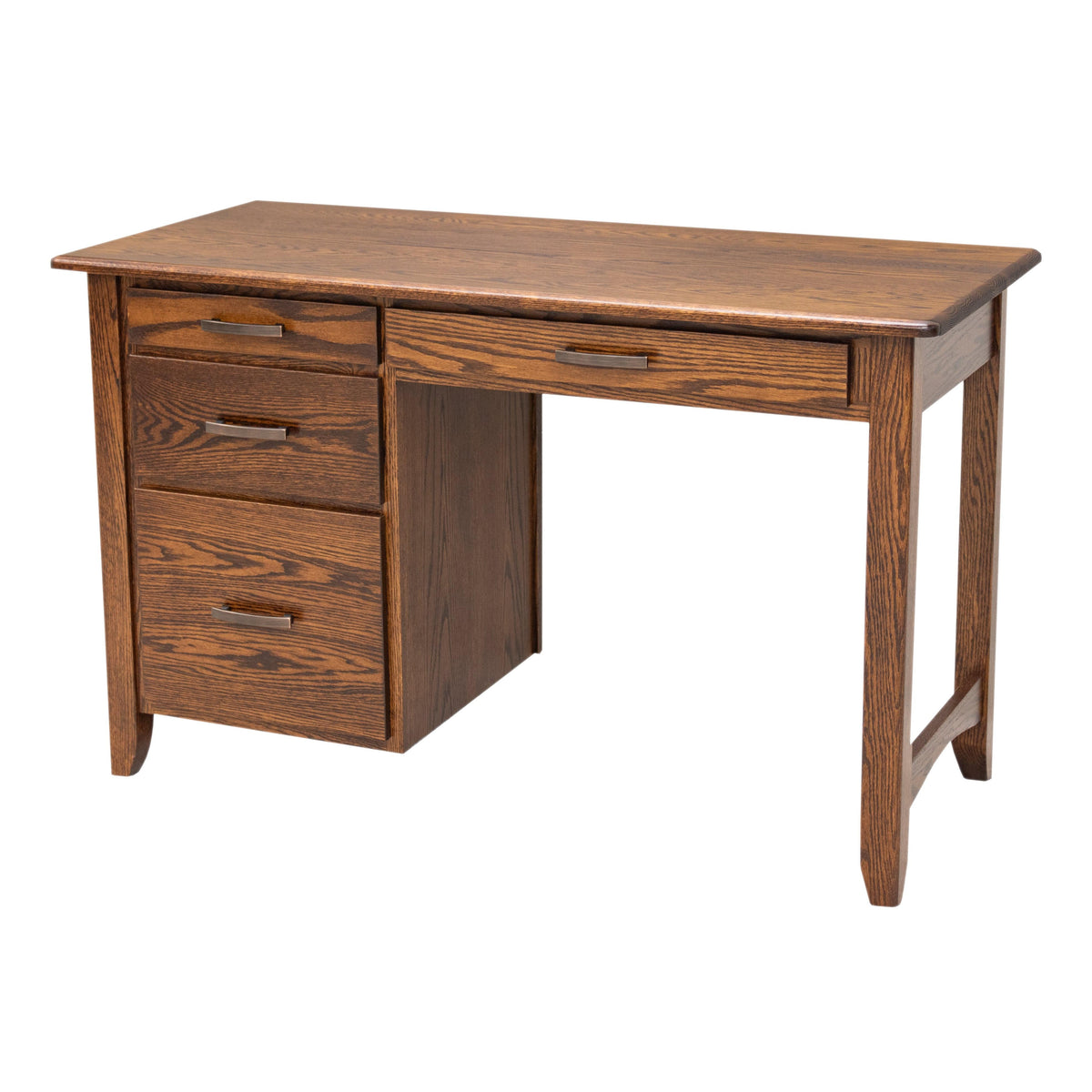 Austin Small Solid Oak Wood Desk in Asbury Brown Color – Upstate Amish ...