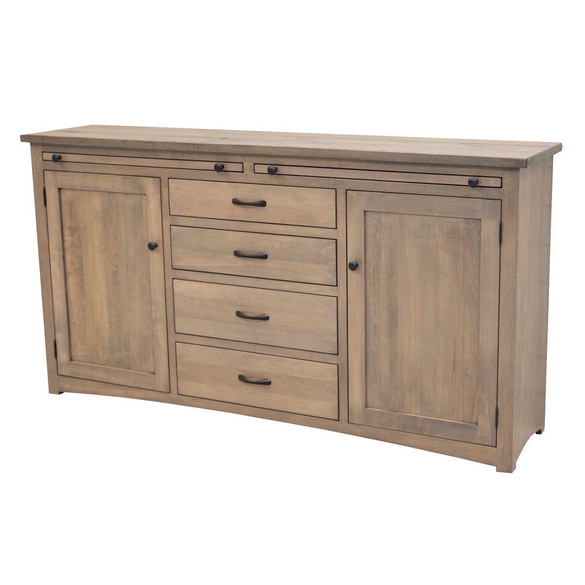 Berlin Solid Maple Wood Buffet in Driftwood Color – Upstate Amish Furniture