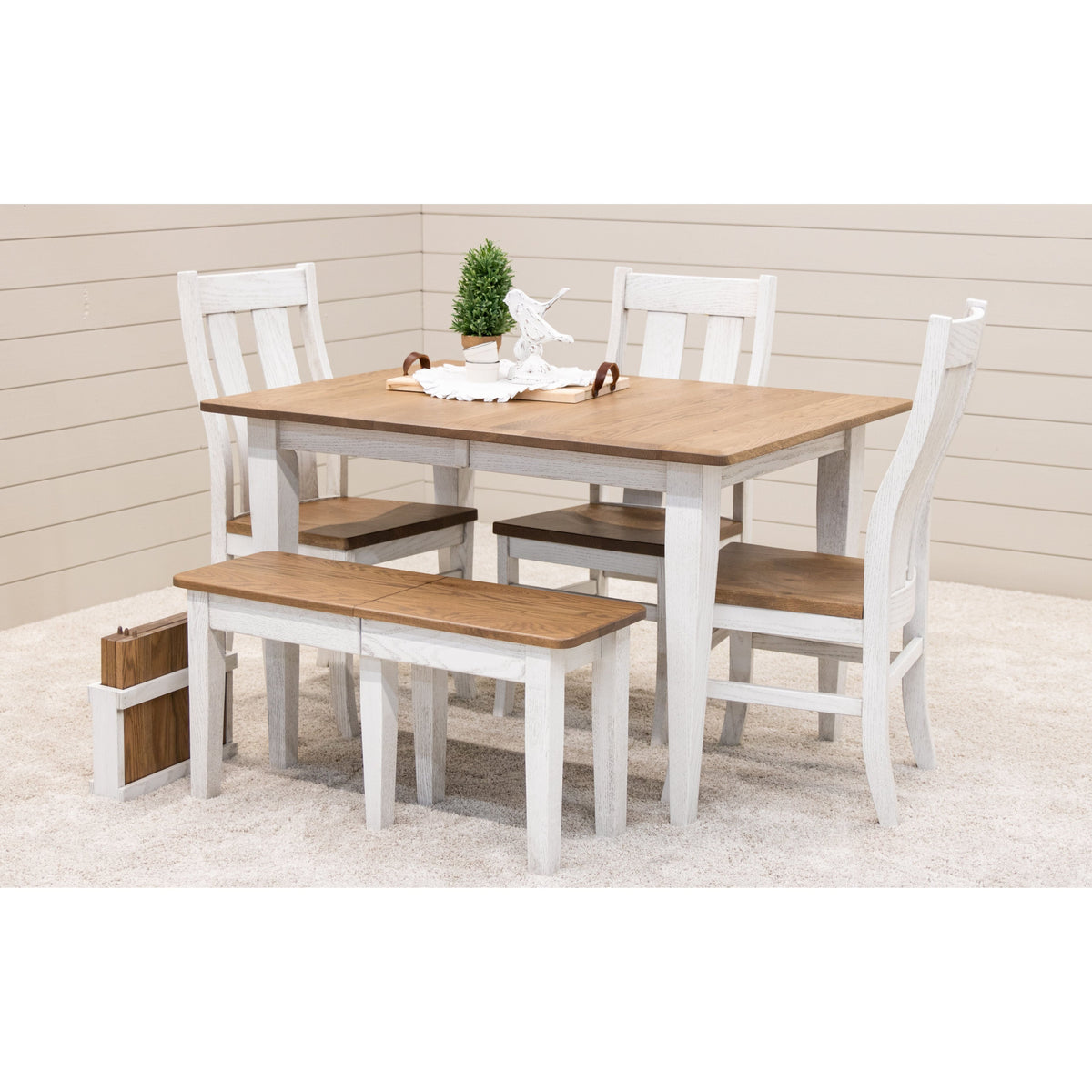 Lakeland White Oak Small Table Set – Upstate Amish Furniture