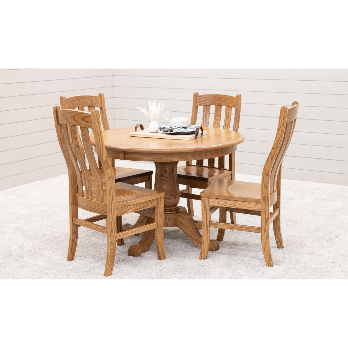 Ellington Round Amish Table Set – Upstate Amish Furniture