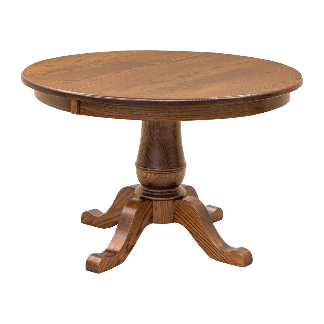Ellington Round Brown Oak Table – Upstate Amish Furniture