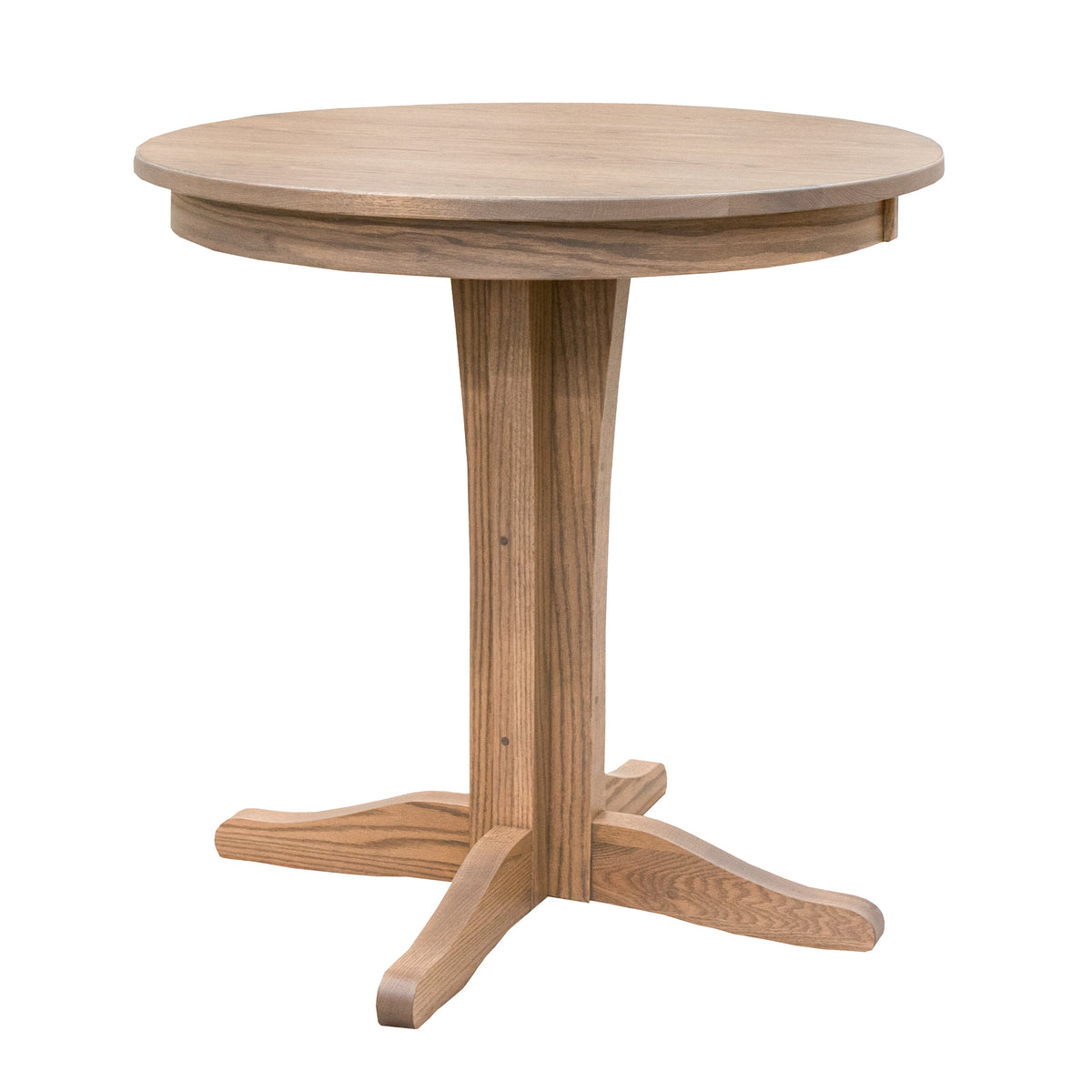 Glacier Round Solid Oak Wood Pub Table in Driftwood Color – Upstate ...
