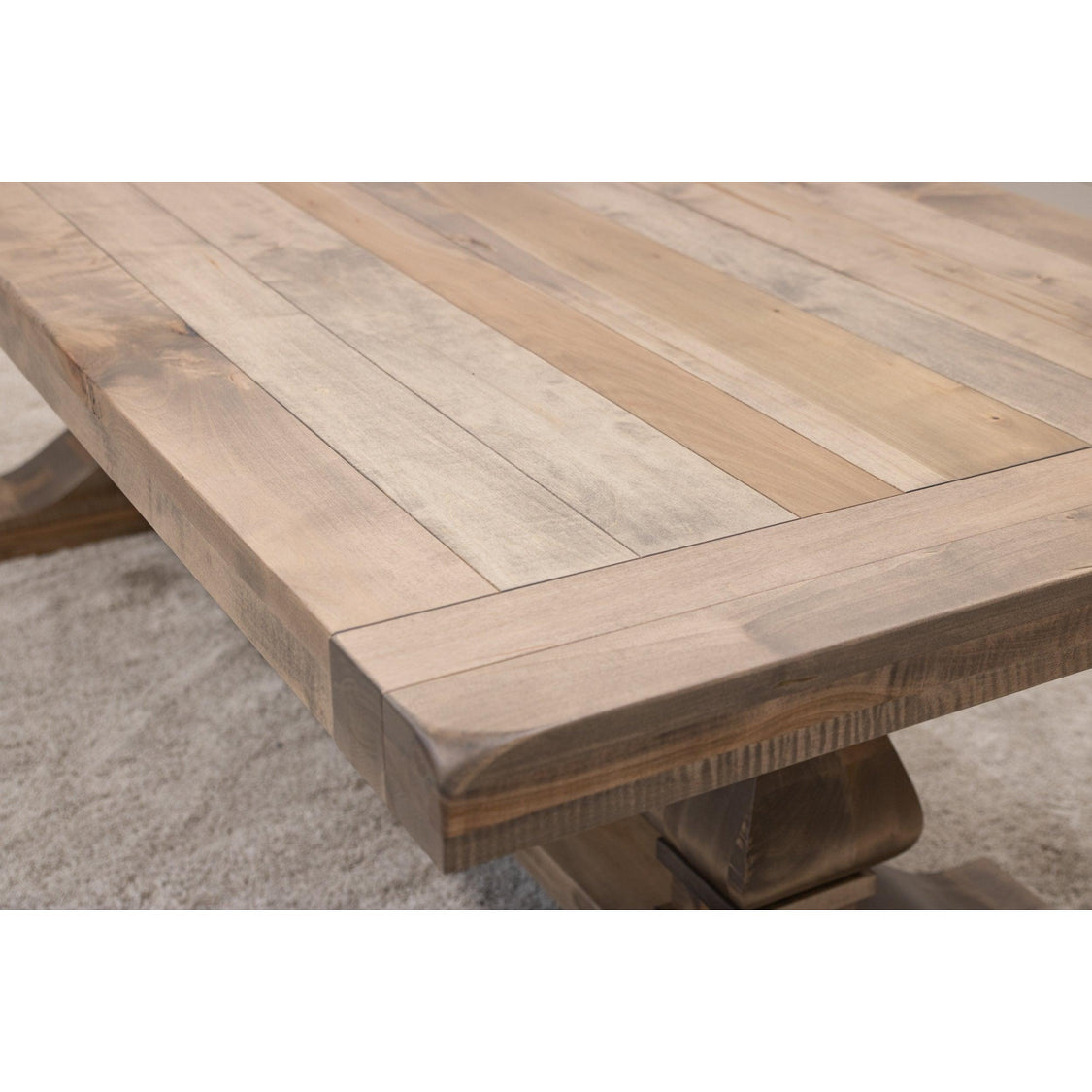 Hillside Maple Wood Extending Dining Table in Blissful Sand – Upstate Amish Furniture