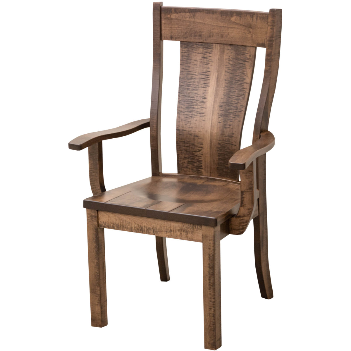 Jasper Solid Maple Wood Arm Dining Chair in Cocoa Light – Upstate Amish ...