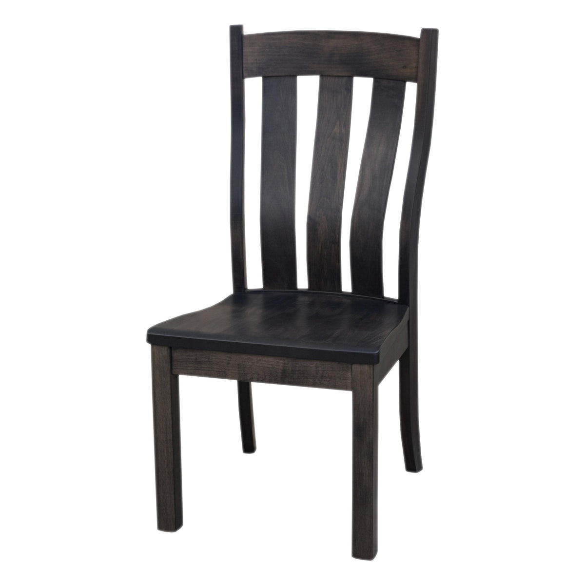 Logan Solid Maple Wood Side Dining Chair in Dark Knight Stain – Upstate ...