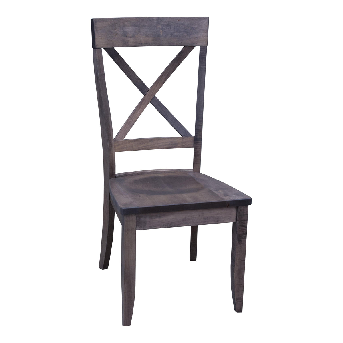 Portland X Back Solid Maple Wood Side Dining Chair in Gunsmoke Color ...