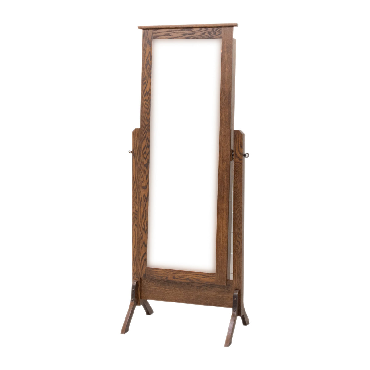 Shaker Solid Oak Wood Sliding Jewelry Cheval Mirror in Asbury Brown ...